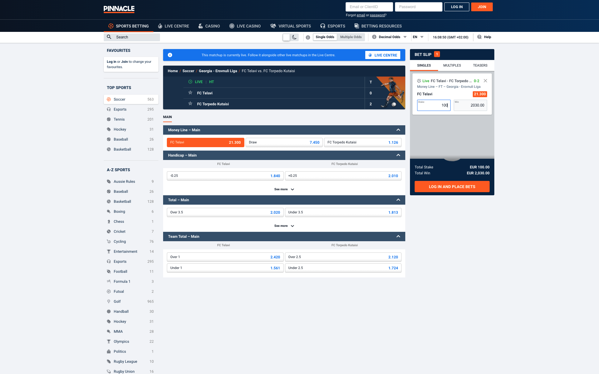 Pinnacle Sign Up Offer | High betting limits